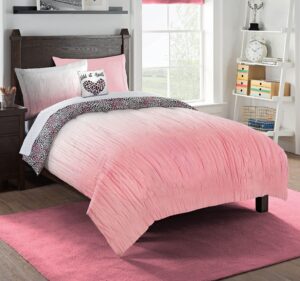 northwest classics bed in a bag with decorative pillow, 6-piece twin, pink