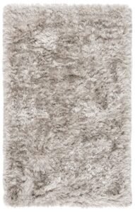 safavieh ocean shag collection accent rug - 2'3" x 4', light grey, handmade solid, 2.4-inch thick ideal for high traffic areas in entryway, living room, bedroom (ocg101f)