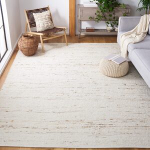 safavieh natura collection area rug - 8' x 10', ivory & light grey, handmade wool, ideal for high traffic areas in living room, bedroom (nat330a)