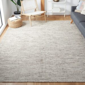 safavieh vermont collection area rug - 9' x 12', brown & ivory, handmade wool, ideal for high traffic areas in living room, bedroom (vrm805t)