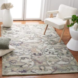 safavieh anatolia collection accent rug - 3' x 5', sage & beige, handmade traditional oriental wool, ideal for high traffic areas in entryway, living room, bedroom (an401w)