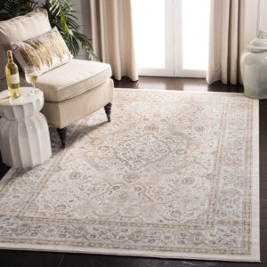 safavieh isabella collection area rug - 8' square, cream & beige, oriental design, non-shedding & easy care, ideal for high traffic areas in living room, bedroom (isa916b)