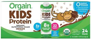 orgain usda organic kids nutritional protein shake, chocolate, 8 fl oz, 24-pack