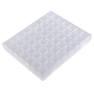 1 pack diamond embroidery box storage organizer with 56 mini compartments grids diy jewelry bead gem container, clear