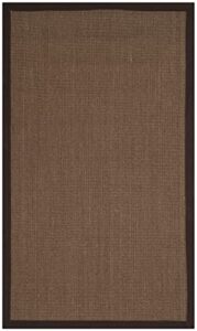 safavieh natural fiber collection accent rug - 2' x 3', brown & brown, border sisal design, easy care, ideal for high traffic areas in entryway, living room, bedroom (nf131c)