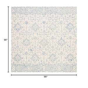 SAFAVIEH Dip Dye Collection 8' Square Light Blue/Ivory DDY901L Handmade Premium Wool Living Room Dining Bedroom Area Rug