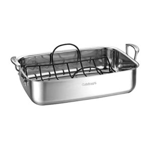 cuisinart 7117-15nsr 15" stainless steel roaster w/non-stick rack chef's-classic-stainless-cookware-collection, inch