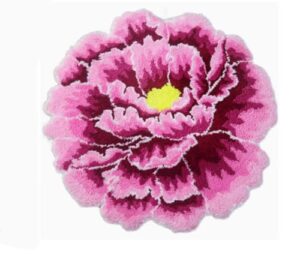 judy dre am pink peony flower area rugs for bedroom kitchen bathroom floral round rugs soft bath rug mat modern washable non-slip shower bathtub mat for christmas home party