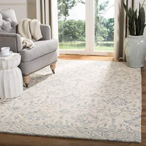 safavieh dip dye collection 8' square light blue/ivory ddy901l handmade premium wool living room dining bedroom area rug