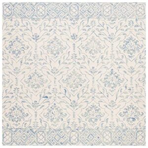 SAFAVIEH Dip Dye Collection 8' Square Light Blue/Ivory DDY901L Handmade Premium Wool Living Room Dining Bedroom Area Rug