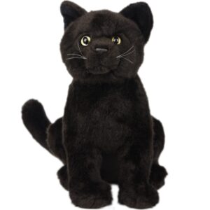 yzxzm black cat plush, realistic black cat stuffed animal pillow, cute plush toy gifts for birthday/halloween/christmas, 9 inch