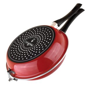 magefesa ® frittata spanish tortilla frying pan, 9.4 in, red, double layer non-stick frying pan, vitrified steel, compatible with all types of fire, including induction, dishwasher safe, ergonomic