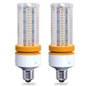 new sunshine 2 pack 60w led corn light bulb 7500 lumin 600w replacement e26 cool daylight white color for indoor outdoor building appliction, 2 count (pack of 1)