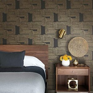 roommates rmk12213pl nikki chu black and metallic gold zulu signature peel and stick wallpaper