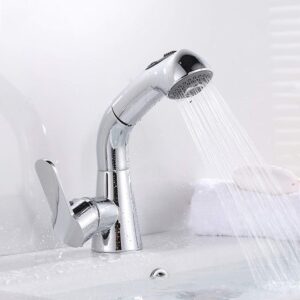 mixer tap modern bathroom bath shower faucet basin pull out adjustment dual sprayer tap kitchen sink rotation nozzle cold hot mixer tap deck bathtub shower water faucet