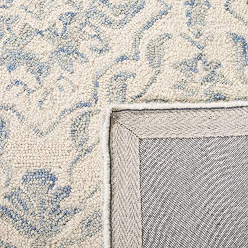 SAFAVIEH Dip Dye Collection 8' Square Light Blue/Ivory DDY901L Handmade Premium Wool Living Room Dining Bedroom Area Rug