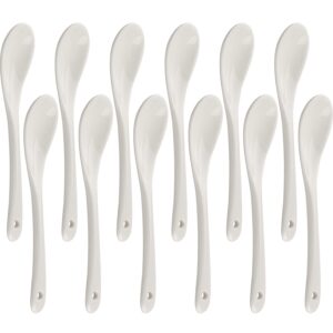 leegg porcelain egg spoons set of 12 ceramic spoons teaspoons for coffee tea and desserts spoon