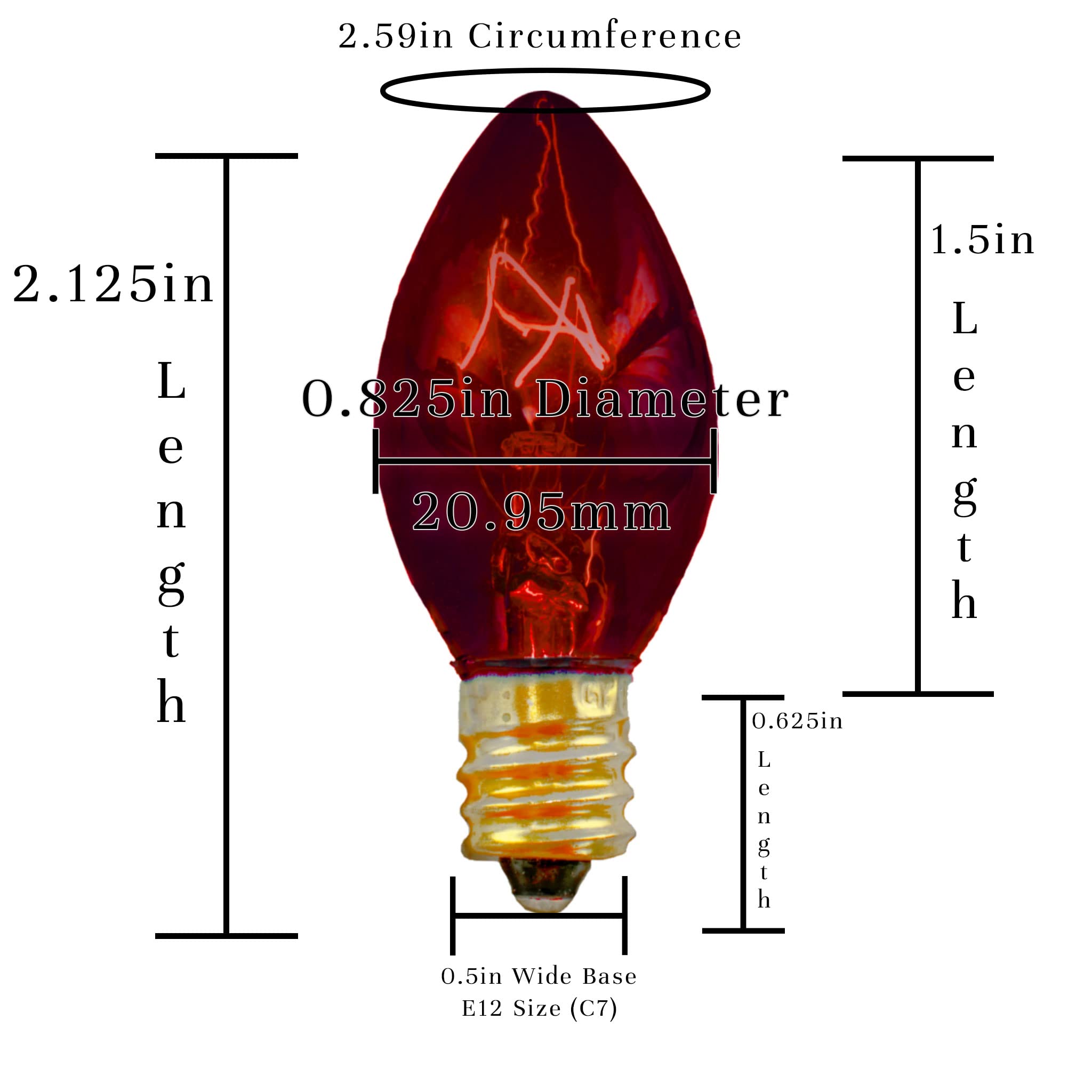 Christmas Light Bulbs Transparent Clear Twinkle Flashing Blinking Box of 25 C7 E12 Roof Holiday Tree Home Decorating Incandescent Outdoor Lighting (Red)