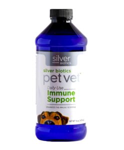 silver biotics pet vet immune support | enhances the immune response in pets | 16 fl oz