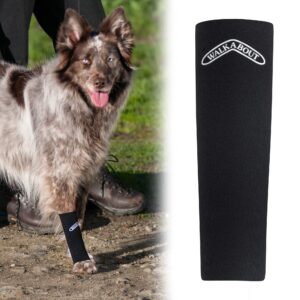 walkabout compression sleeve for dogs, canine leg brace to heal wounds, hygromas, treat arthritis and injury with 360° support sleeve for pain relief, and elbow pad protection (xsmall 1-2", black)