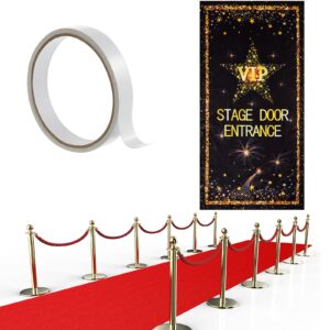 timtin red carpet runner 2.6 x 15 ft not slip red aisle runner vip stage door entrance cover christmas theme party accessory 55 gsm thickness with carpet tape for film carnival wedding decoration