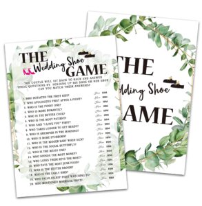 bridal shower game cards, wedding shoe game, tropical jungle theme engagement party cards for wedding, set of 30 cards(leaf004)