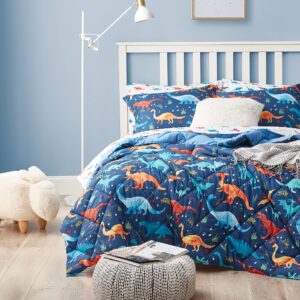 umchord kids twin bedding comforter set for boys, 5 pieces soft lightweight dinosaur bedding twin set with sheets, bed in a bag, durable boys twin comforter set