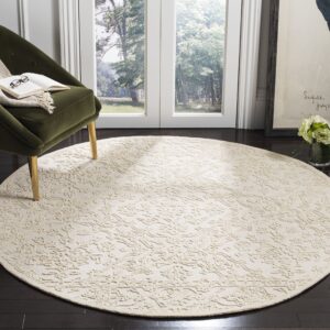 safavieh trace collection 8' round ivory trc102c handmade premium wool entryway foyer living room bedroom kitchen area rug