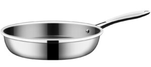 nuwave designs- 12" fry pan, skillet, even-heating technology, 3 layer 18/10 stainless steel, tri-ply & heavy-duty construction, ptfe pfoa pfos free,10 -yeär wärranty