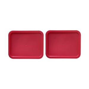 replacement lid for pyrex plastic red cover 11 cup bowl dish rectangle 7212-pc (2-pack)