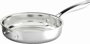 nuwave whole body 3-ply stainless steel frying pan skillet 10", premium 18/10, even-heating tech&heavy-duty construction,