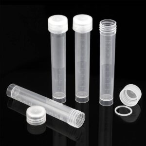 bkmamlab 50pcs 10ml plastic small vials with screw caps sample tubes cryotubes,pp material, free from dnase, rnase, human dna