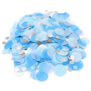 qoolbuy round paper table confetti dots,paper confetti circles,party glitter confetti for wedding bridal birthday party decoration 1 inch (1.76 oz) (dream blue)