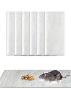 seekbit 6 pack rat sticky traps extra large, clear mouse glue trap sticky trap for mice and rats, enhanced stickiness trapping pads snakes spiders roaches for house rodent pest control - 47.2x11