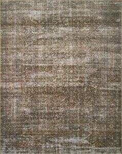 loloi amber lewis billie collection, tobacco & rust 10'-0" x 14'-0" area rug antique & distressed accent rugs for living room, bedroom, entryway & hallway, no shed high traffic area home decor rug