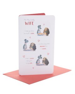 uk greetings wife birthday card - cute disney birthday card for her - lady and the tramp birthday card for wife,beige,24.9 x 15.9 x 0.7 cm; 30 grams