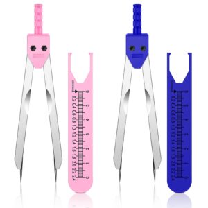 ekg caliper ecg calipers measuring tool with ruler electrocardiogram drafting divider for nursing (blue, pink,2 pieces)