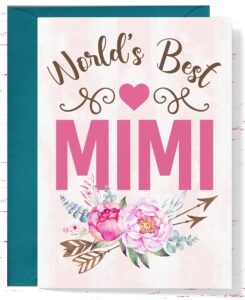 audacious cards mother's day card for mimi, birthday card for mimi, world's best mimi greeting card for all occasions