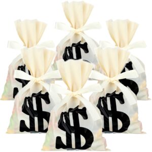 tinlade 60 pieces 6 x 9 inch money treat bags sign party favor candy bag loot bags for party sign sacks with 25 yards ribbon for party favor theme supplies