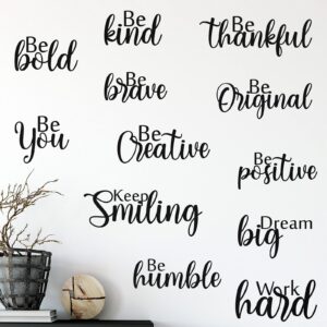 12 pieces vinyl wall quotes stickers inspirational wall decals inspirational saying home decals for walls peel stick motivational decor wall sticker for office classroom teen dorm (fresh style)