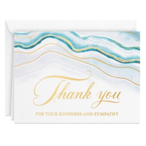 hallmark funeral thank you cards, watercolor agate (20 thank you for your sympathy cards with envelopes)