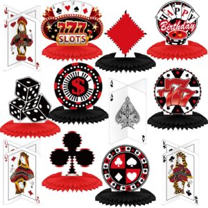 12 pieces casino party decorations casino table centerpieces casino honeycomb centerpieces poker party decorations casino table toppers poker table centerpieces for casino poker party supplies