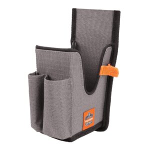 ergodyne squids 5540 barcode scanner holster pouch for gun grip mobile computers, holder for handheld bar code scanners, belt loop attachment gray large