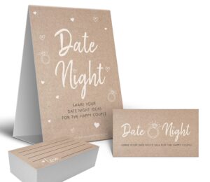 your main event prints bridal shower games, fun activities, kraft minimalist style (date night game)