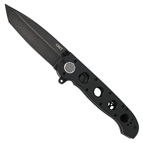 CRKT M16-04DB Folding Pocket Knife: Assisted Opening EDC, Deadbolt Lock, Reversible Pocket Clip Stonewash Blade, Aluminum Handle