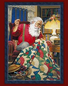 quilting santa digital quilt panel with backing multi color