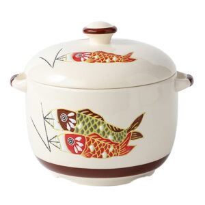 hemoton ceramic stockpot japanese round stewpot with lid stovetop stew pot hot pot clay pots soup pot stew pan for household kitchen 450ml (5.31 x 5.31 x 3.85 inches assorted color