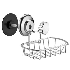 SANNO Suction Cups Shower Caddy Suction Soap Holder, Shower Organizer with Soap Holder Wall Mounted Stainless Steel Rustproof Shower Basket