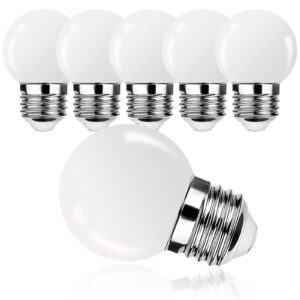 procrus e26 led light bulb,g14 1w,1 watt small night light bulbs,3000k soft white,80lm,10w equivalent,for bedroom, ceiling fan, table lamp, kitchen, pendant fixtures,vanity,120v,not dimmable,6 pack