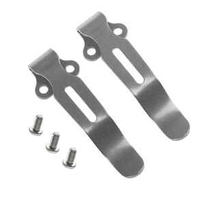 2pcs deep carry pocket clips, stone wash titanium pocket clip for benchmade 535 (2packs, stone wash)